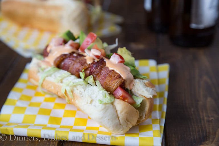 BLT Bacon Wrapped Hot dogs Recipe