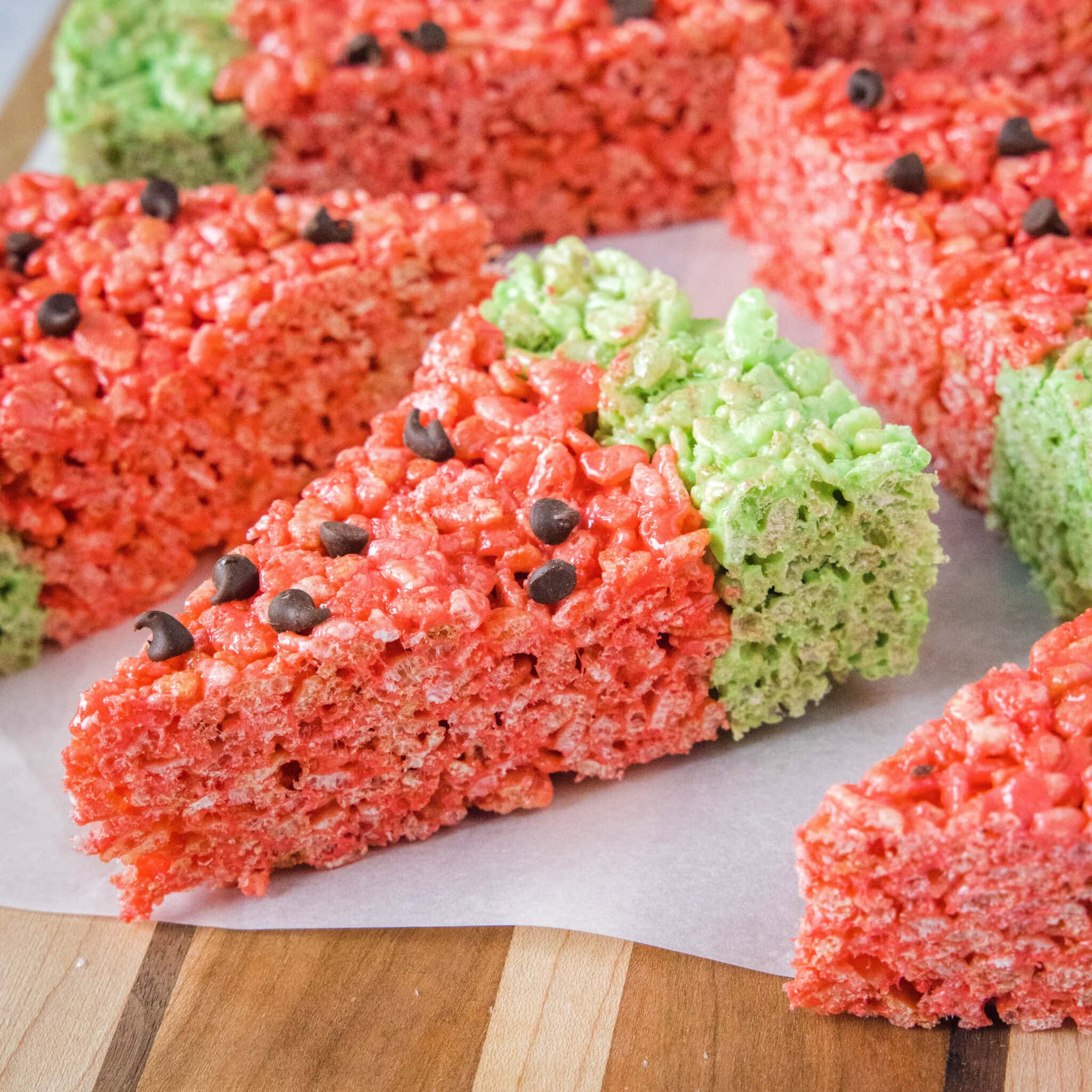 Watermelon Rice Krispie Treats - Dinners, Dishes, and Desserts